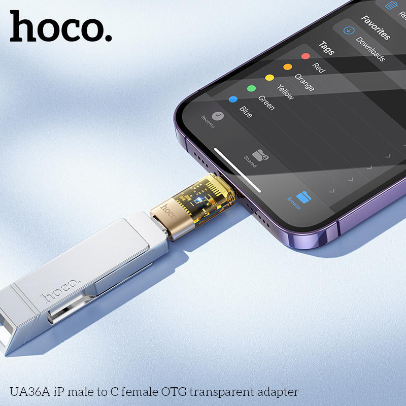 Bộ chuyển đổi trong suốt OTG UA36A iP sang Type-C