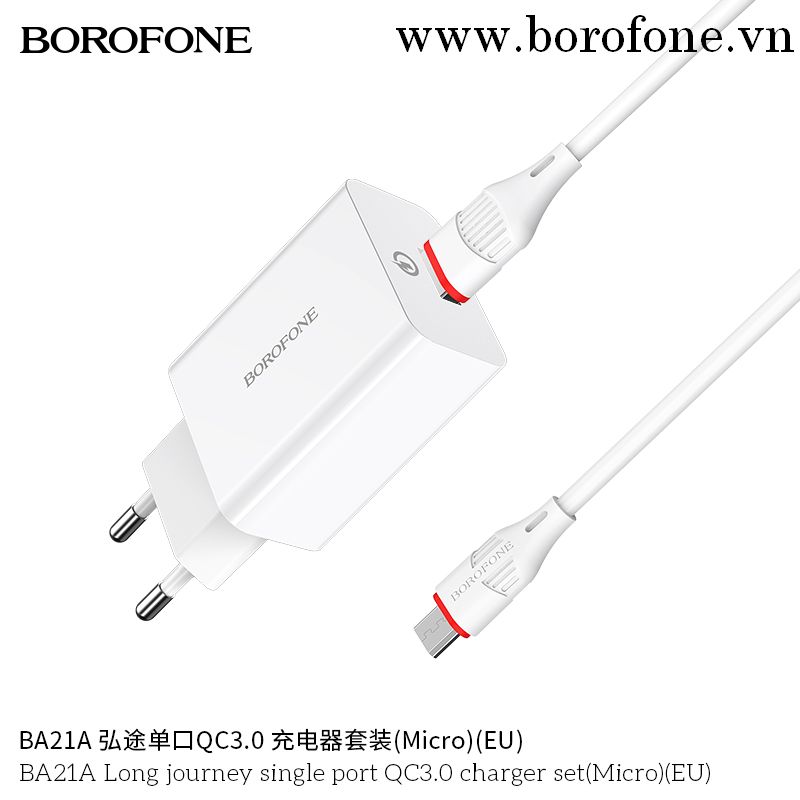 Bộ sạc 1 cổng Brofone BA21-BA21A Micro