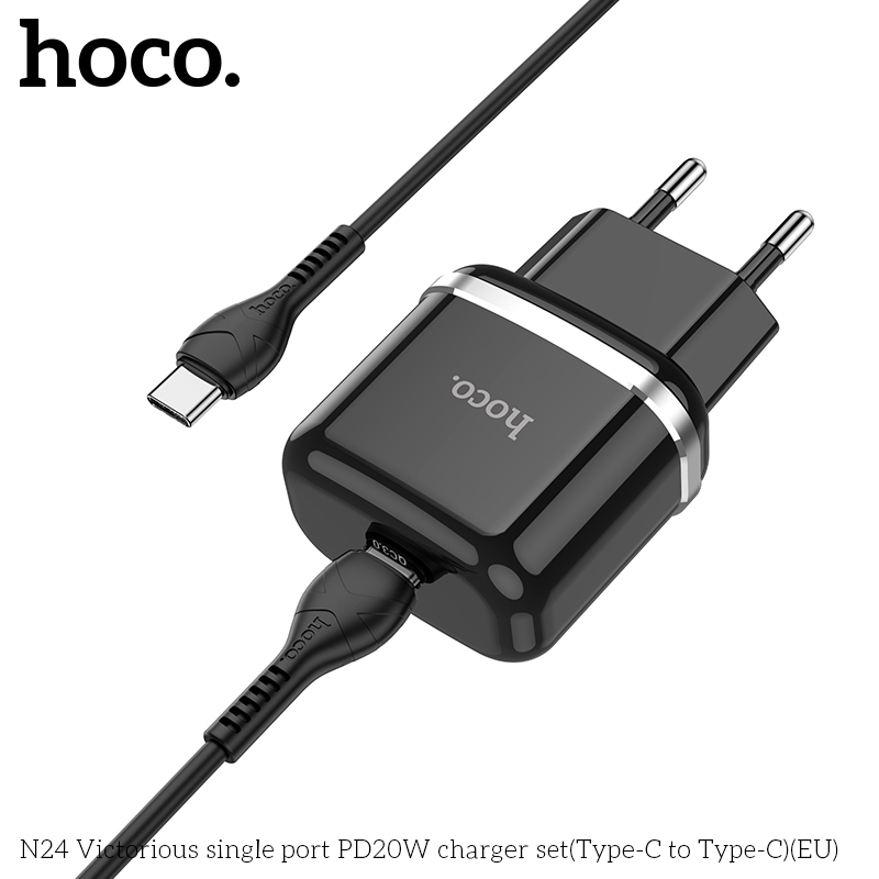 Bộ sạc N24 Victorious single port PD20W Type-C to Type-C