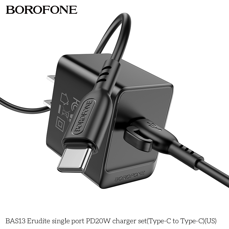 Bộ sạc PD20W một cổng BAS13 Erudite (Type-C đến Type-C)(US)