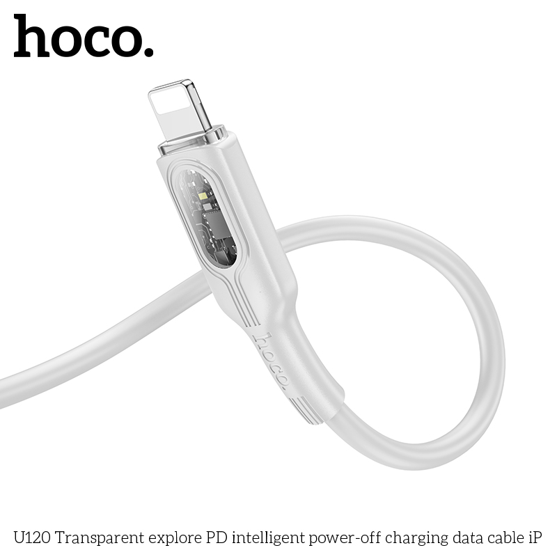 Cáp sạc nhanh tự ngắt 27W Type-C to IP U120