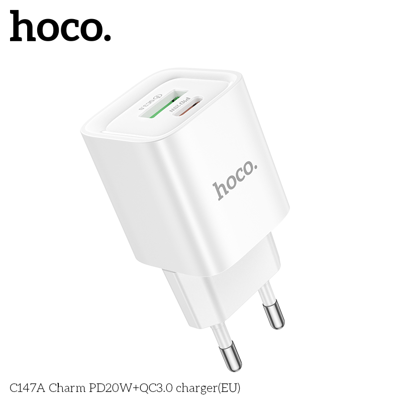 Cốc sạc C147A Charm PD20W+QC3.0(EU)