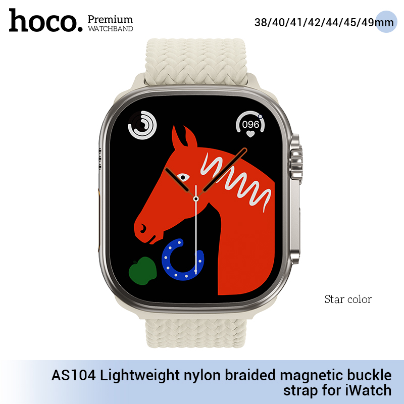 Dây đeo khóa nam châm bện nylon nhẹ cho iWatch AS104 (42/44/45/49mm)