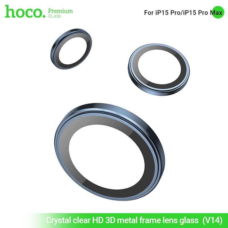 Kính camera gọng kim loại 3D HD trong suốt V14 (IP15PRO/15PROMAX)