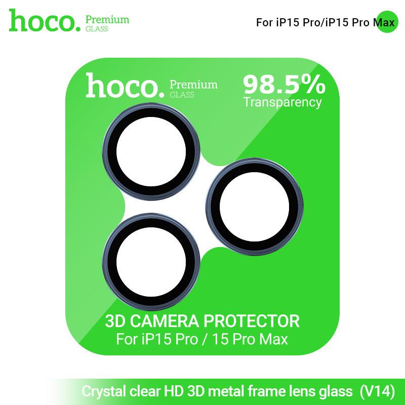 Kính camera gọng kim loại 3D HD trong suốt V14 (IP15PRO/15PROMAX)