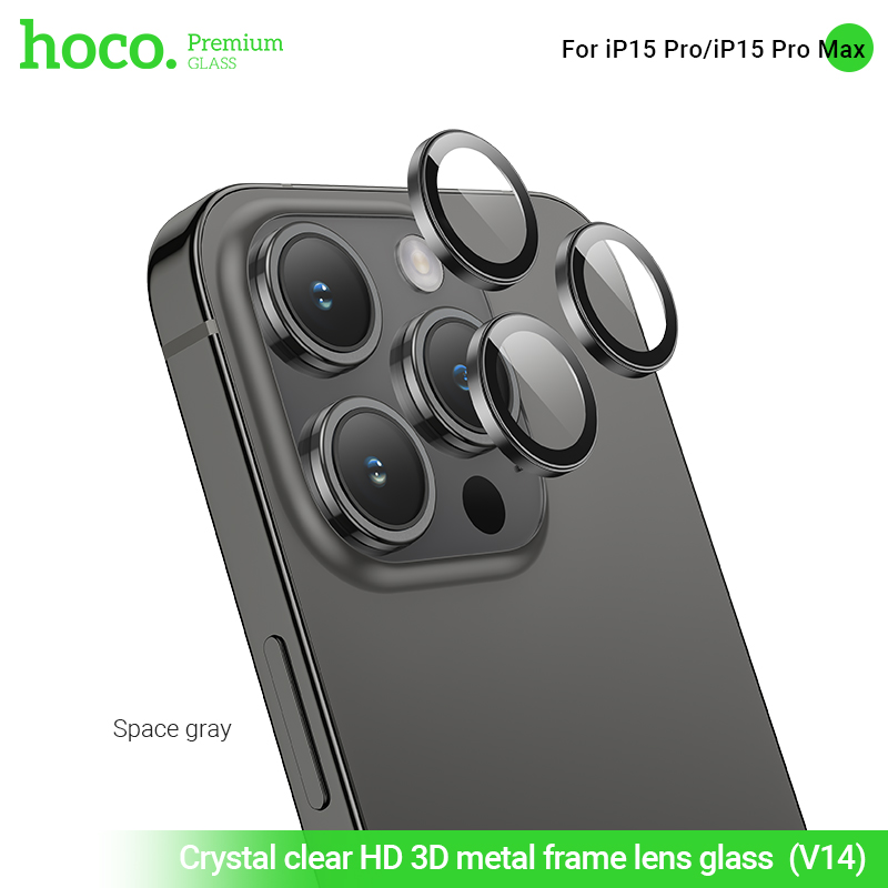 Kính camera gọng kim loại 3D HD trong suốt V14 (IP15PRO/15PROMAX)