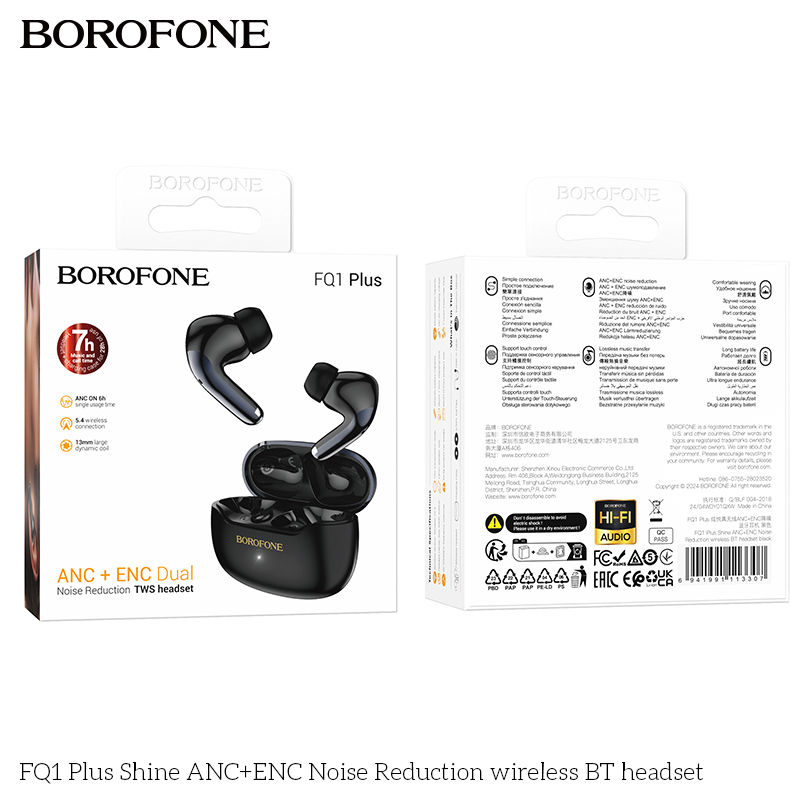 Tai nghe BT không dây giảm tiếng ồn FQ1 Plus Shine ANC+ENC