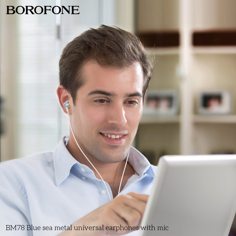 Tai nghe phổ thông kim loại màu xanh biển BM78 có mic